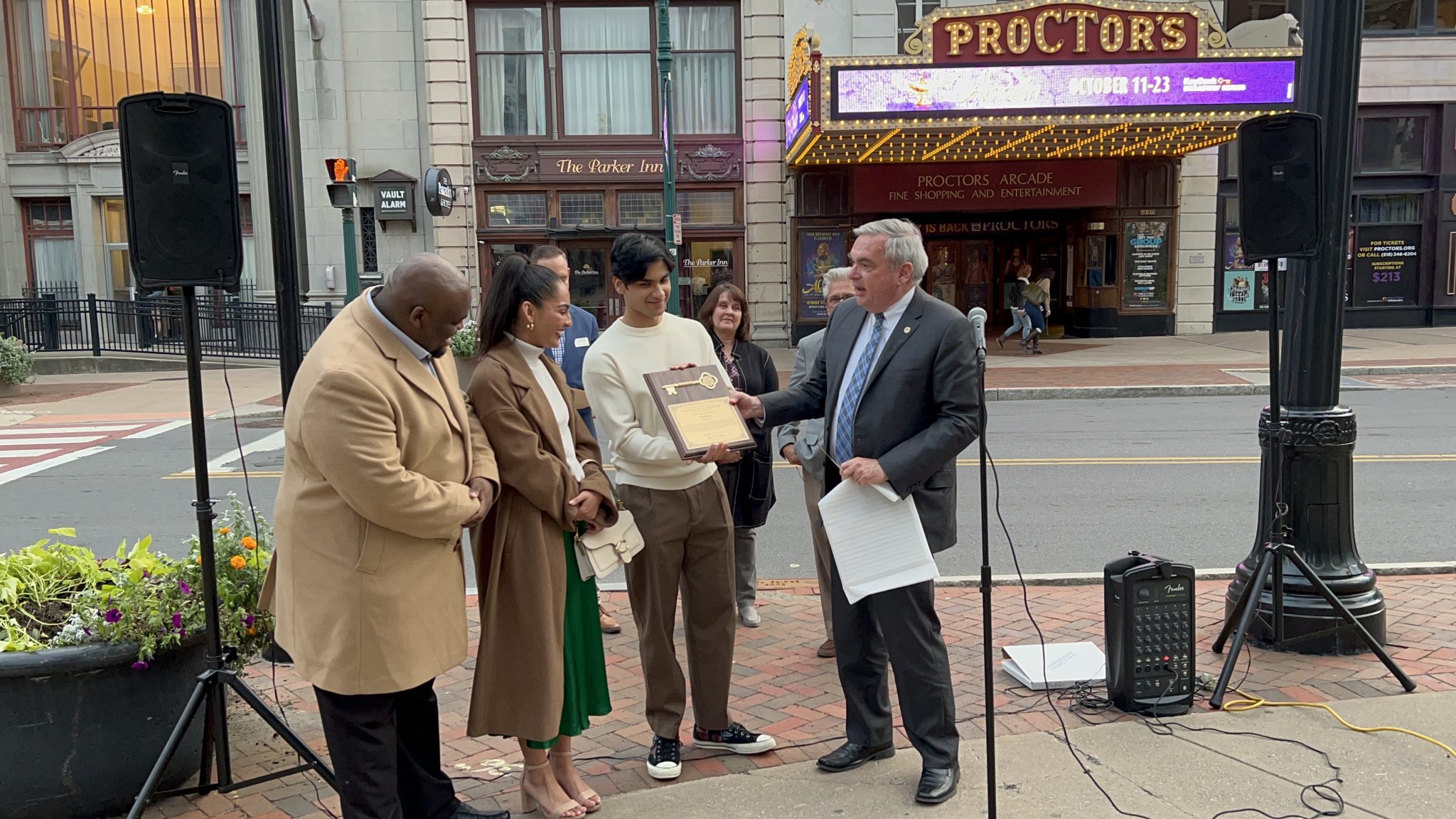 Proctors Collaborative, Disney paint Schenectady 'Aladdin' purple and ...