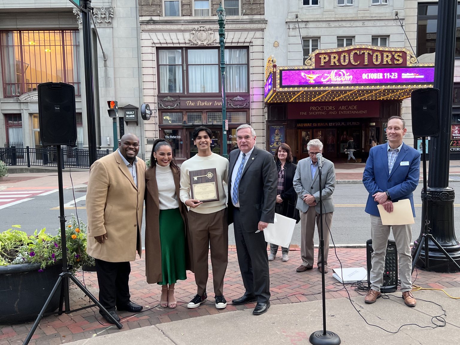 Proctors Collaborative, Disney paint Schenectady 'Aladdin' purple and ...