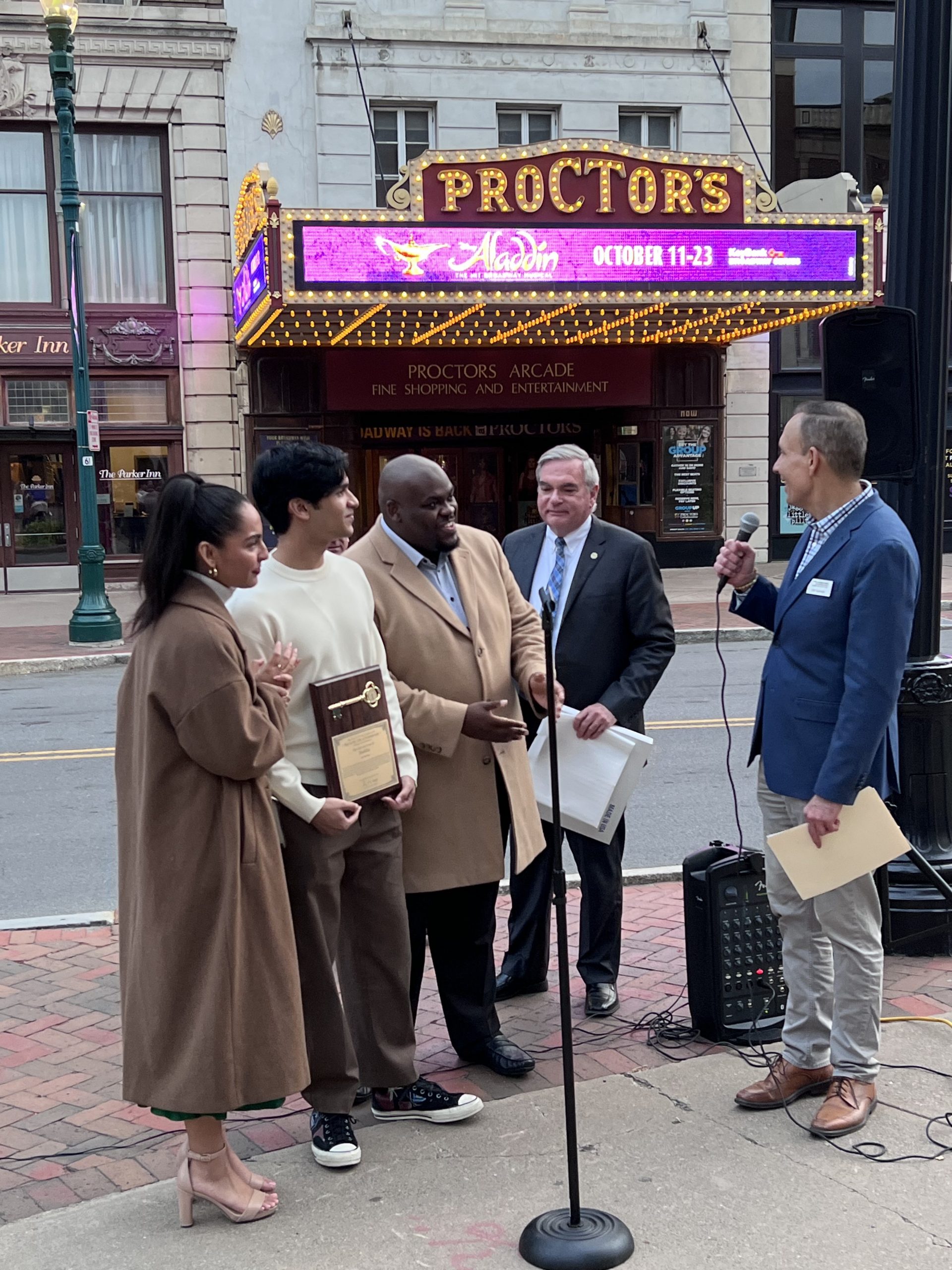 Proctors Collaborative, Disney paint Schenectady 'Aladdin' purple and ...